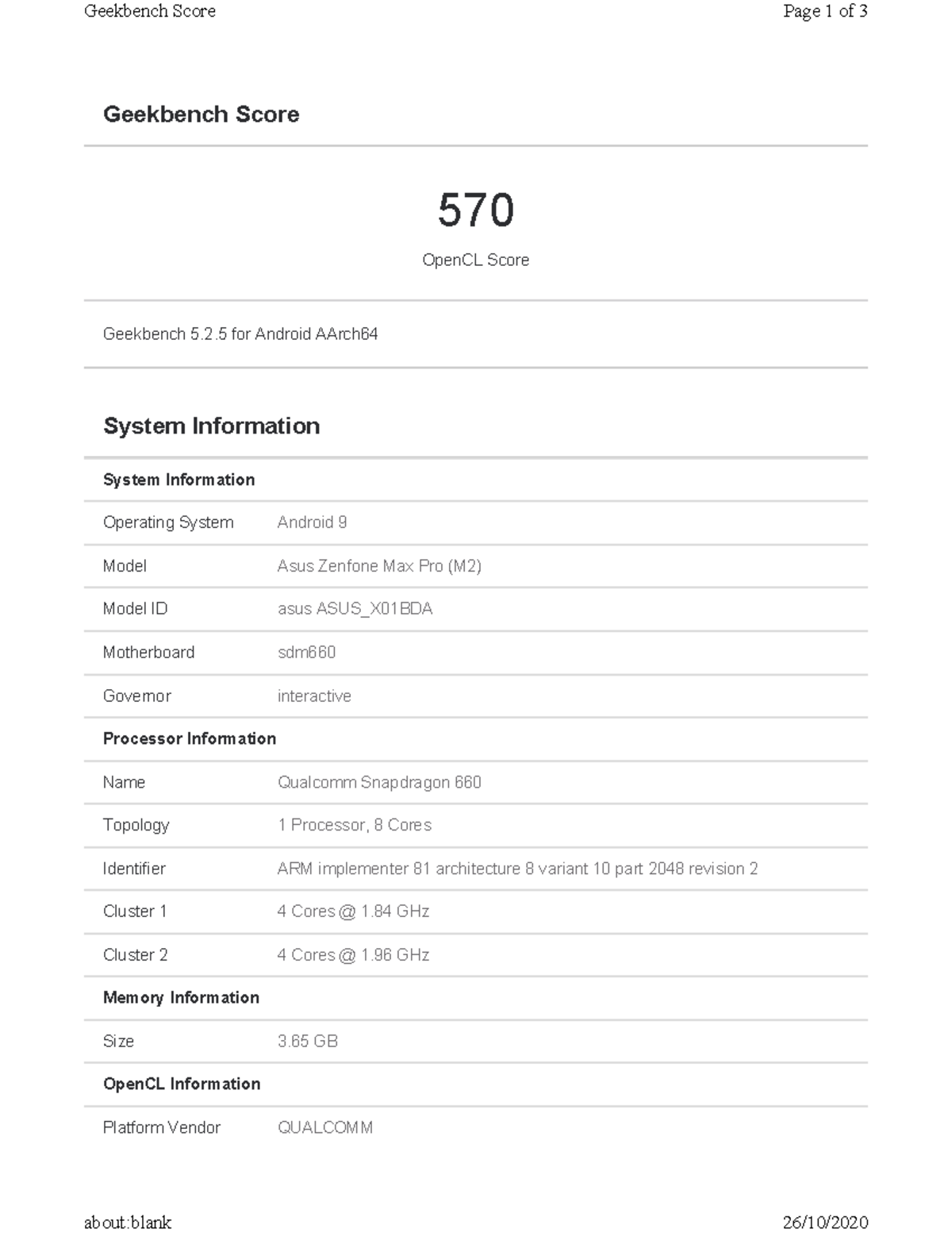 assignment GPU HP&PC - Geekbench Score System Information 570 OpenCL ...
