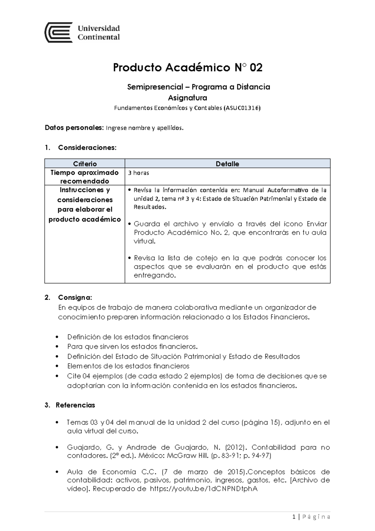 PA02 - AAA - Producto Académico N° 02 Semipresencial – Programa a Distancia Asignatura ...