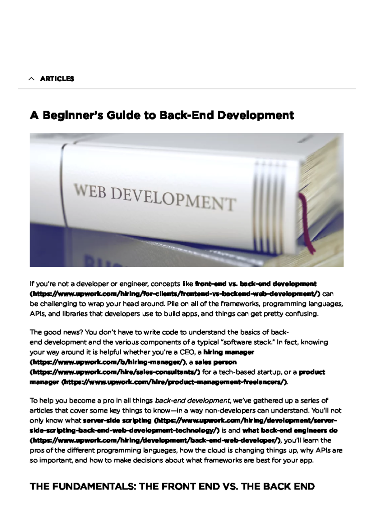 A Beginner's Guide to Back-end Development - ARTICLES A Beginner’s ...
