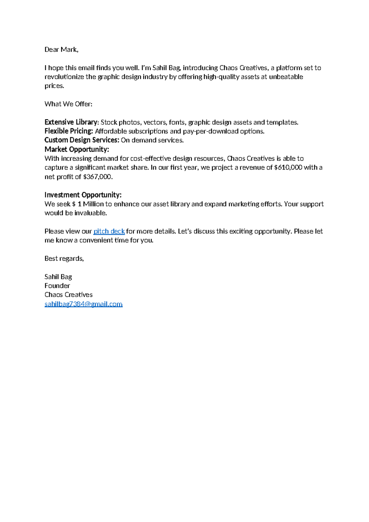 Writing Skill Assessment - Dear Mark, I hope this email finds you well ...
