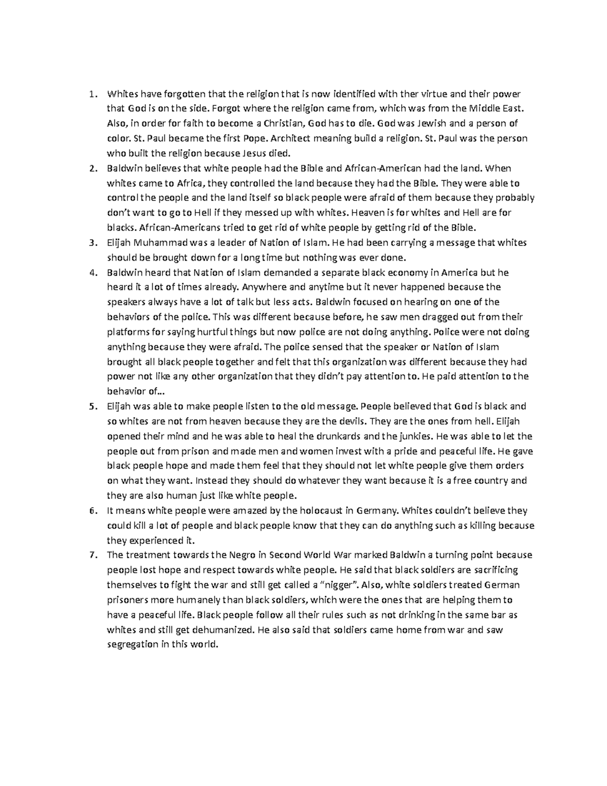 DATC PART 3 - DATC PART 3 - Whites have forgotten that the religion ...