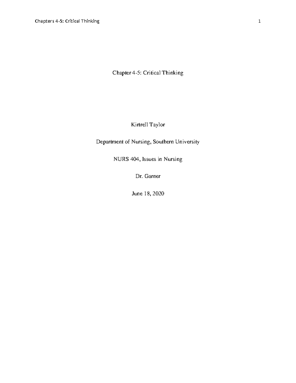 Critical Thinking Chapter 4and5 Warning Tt Undefined Function 32