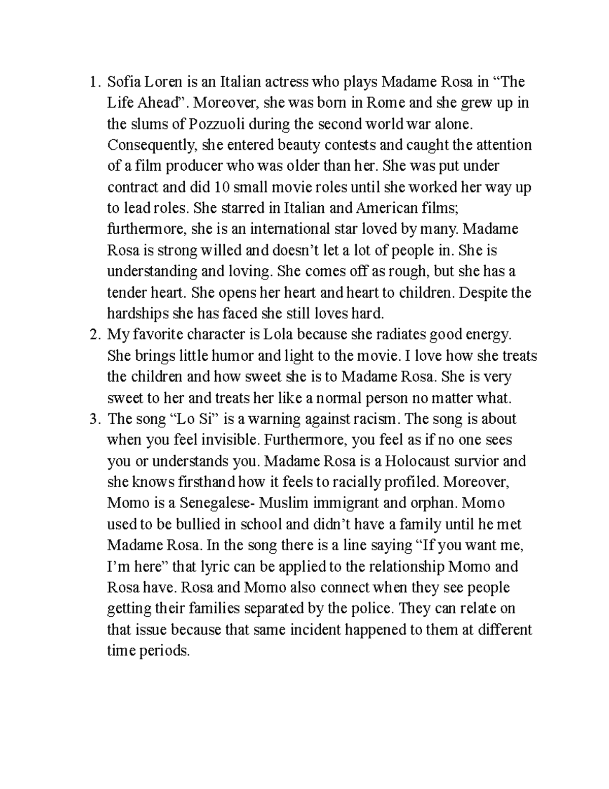 ITA1121 film activity - The assignment was to watch the film on Netflix ...