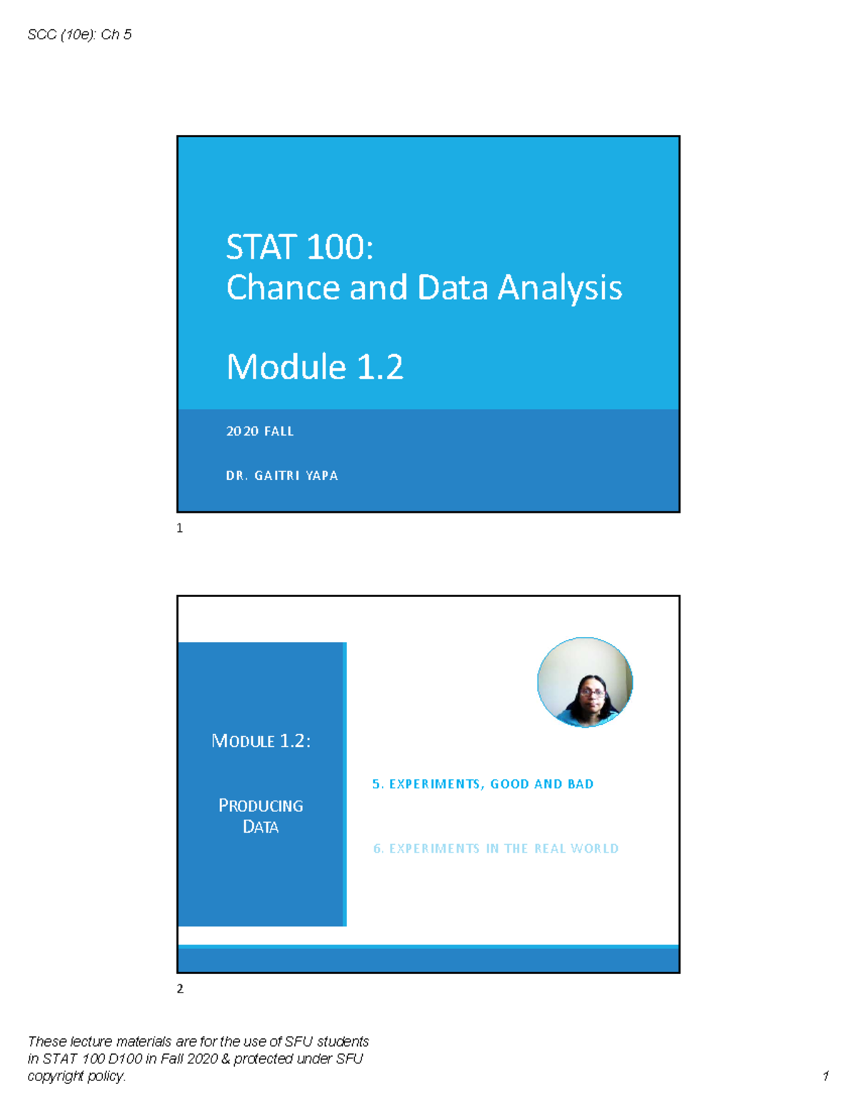 Chapter 5 notes - These lecture materials are for the use of SFU ...