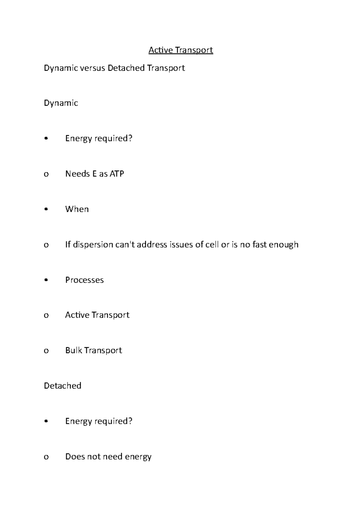 Active Transport - Notes in biology A Level OCR A - Active Transport ...
