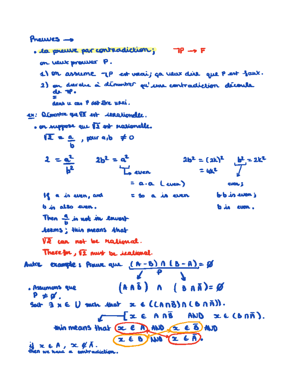 Midterm 2 prep - Preuves la preuve par contradiction IP F on veux ...