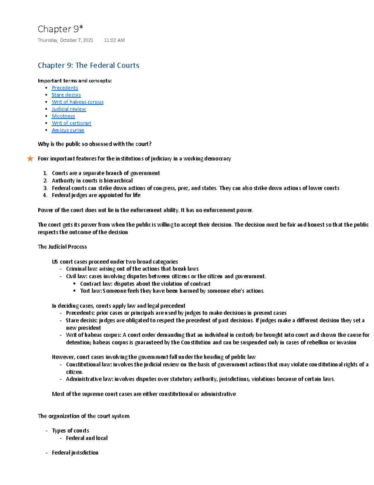 POLS 2305 CH9 - American Government: Lecture notes, and important terms ...