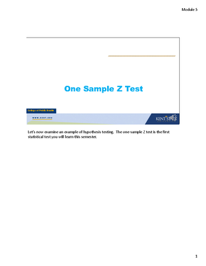One Sample t Test - This presentation goes over the one sample t test ...