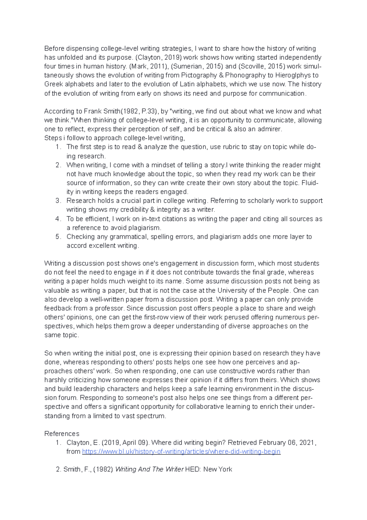 Diss Unit 2 - UNIT 2 - Discussion post - Before dispensing college ...