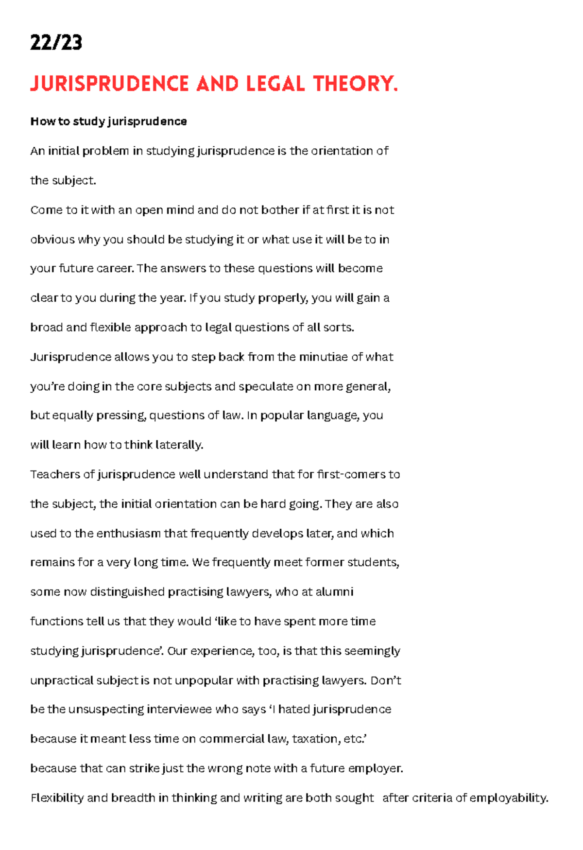 Jurisprudence and Legal Theory - How to study jurisprudence An initial ...