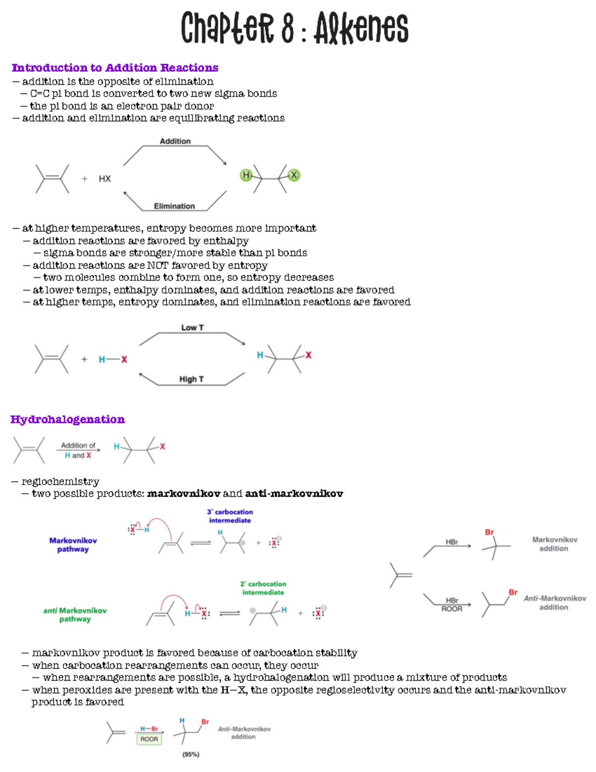 CHEM 2410 Chapter 8 Notes - Introduction to Addition Reactions ...