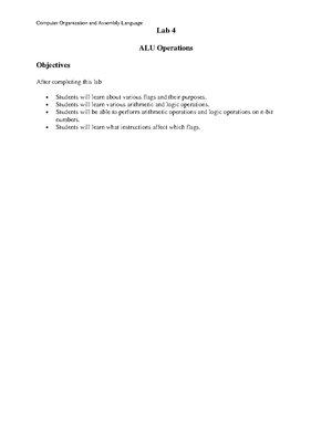 Lab 02 Introduction to Emu8086 - Lab 2 Introduction to Emu Objectives After completing this lab ...