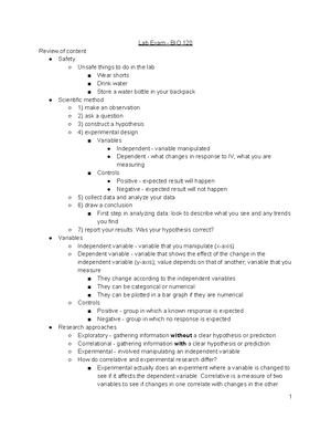 BIO 120 Final Exam Study Guide - BIO 120: Final Exam Study Guide ...