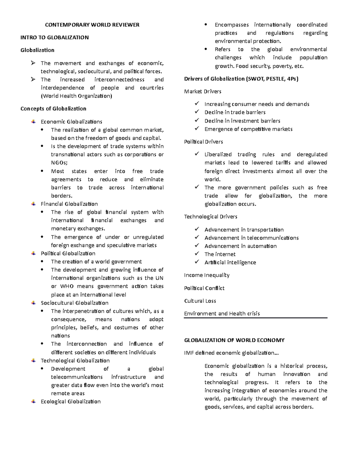 Contemporary World Reviewer - CONTEMPORARY WORLD REVIEWER INTRO TO ...