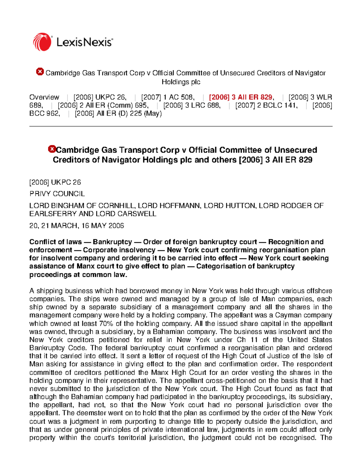 Cambridge Gas Transport Corp v Official Committee of Unsecured ...