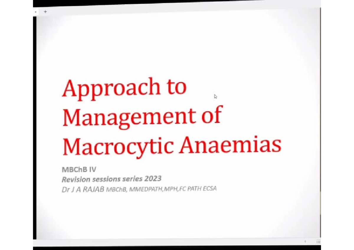 Approach to management of Macrocytic anemia - Medicine and surgery ...