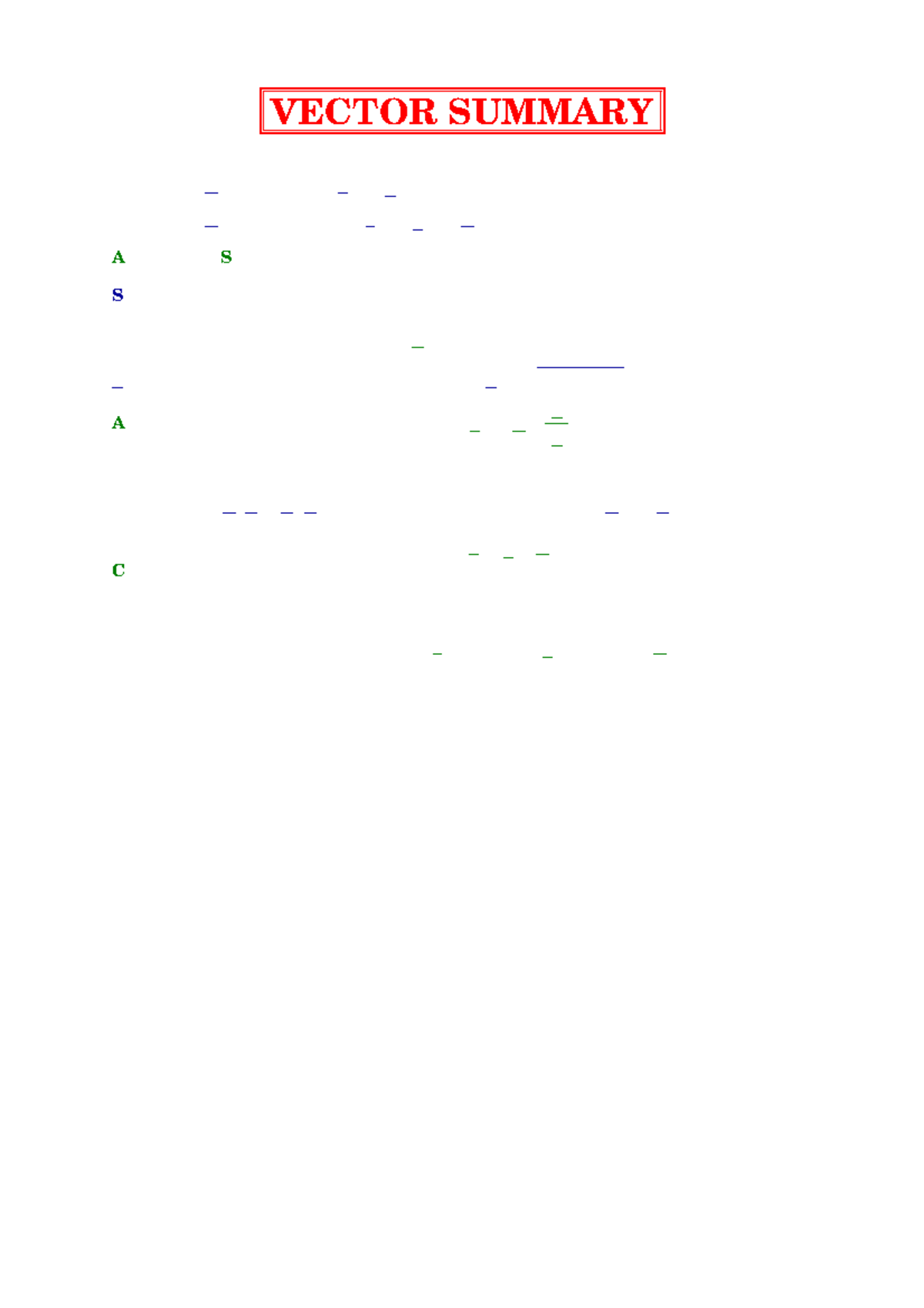 Vector Summary - VECTOR SUMMARY I 2 D-vector: a = 〈 a 1 , a 2 〉 = a 1 i ...