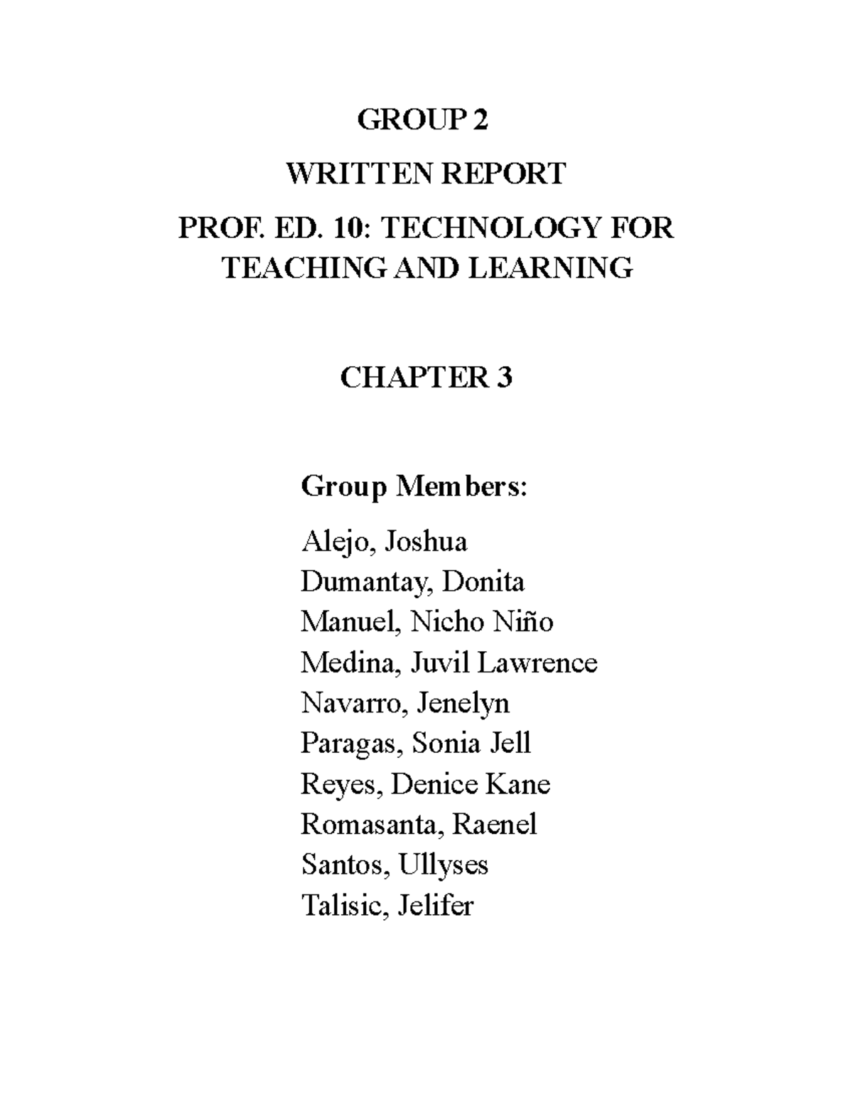Group 2 Written Report - eager to learn something new - GROUP 2 WRITTEN ...