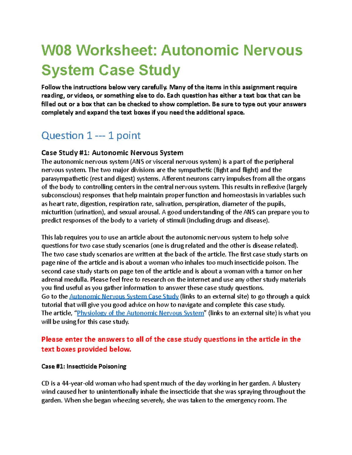 Worksheet Autonomic Nervous System Case Study - W08 Worksheet ...