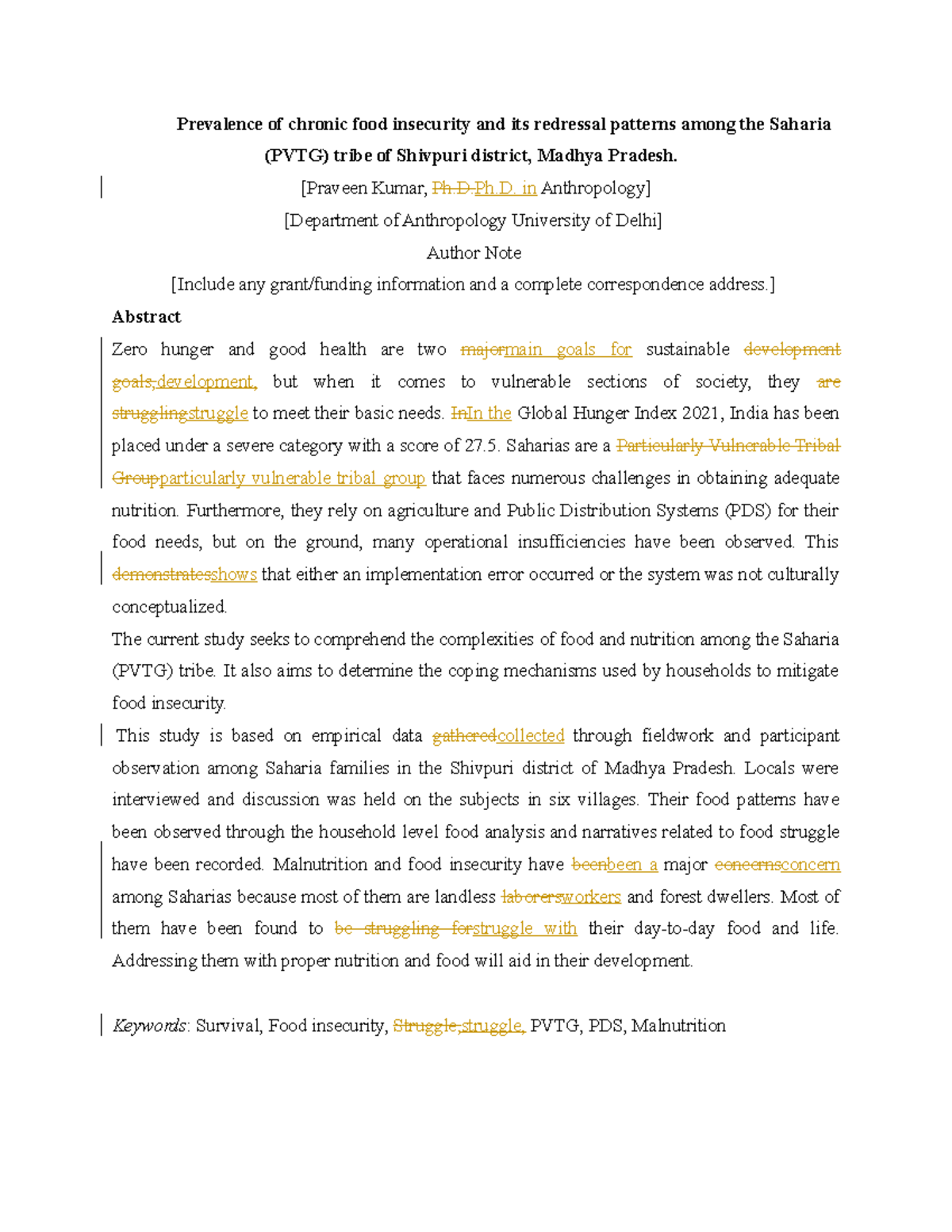 Paper for publication word file - Prevalence of chronic food insecurity ...