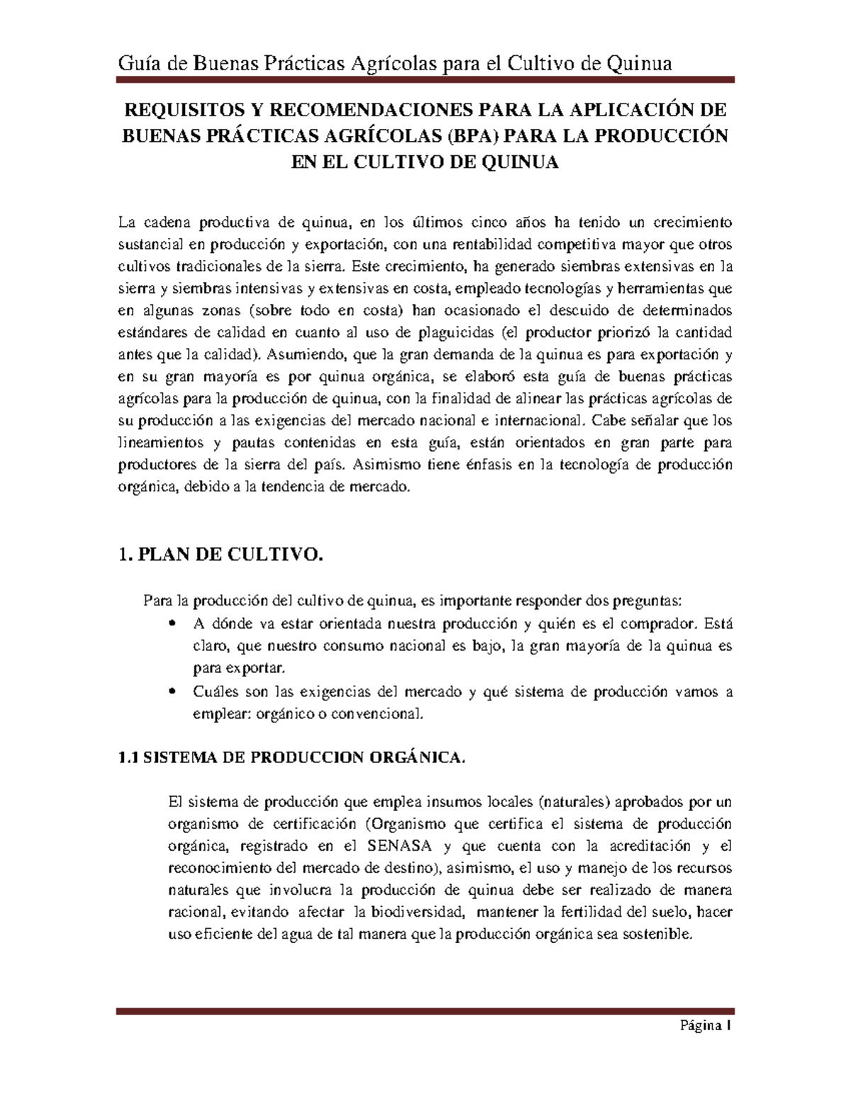 GUIA-BPA- Quinua - son cosas random - REQUISITOS Y RECOMENDACIONES PARA LA APLICACIÓN DE BUENAS ...