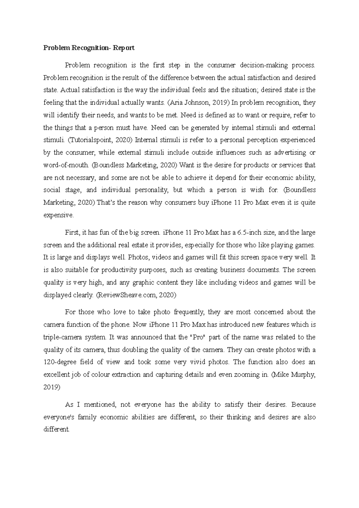 Problem Recognition- Report - Problem Recognition- Report Problem ...