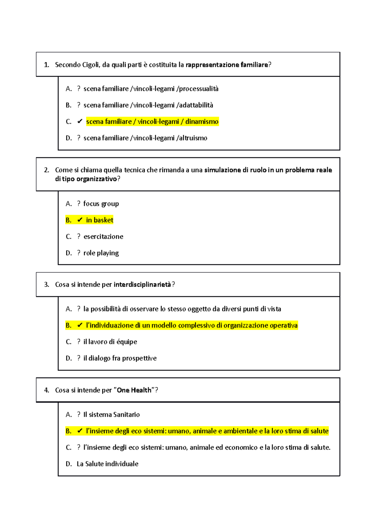 File tutte da quizzone - Domande di esercitazione per esami - Secondo ...