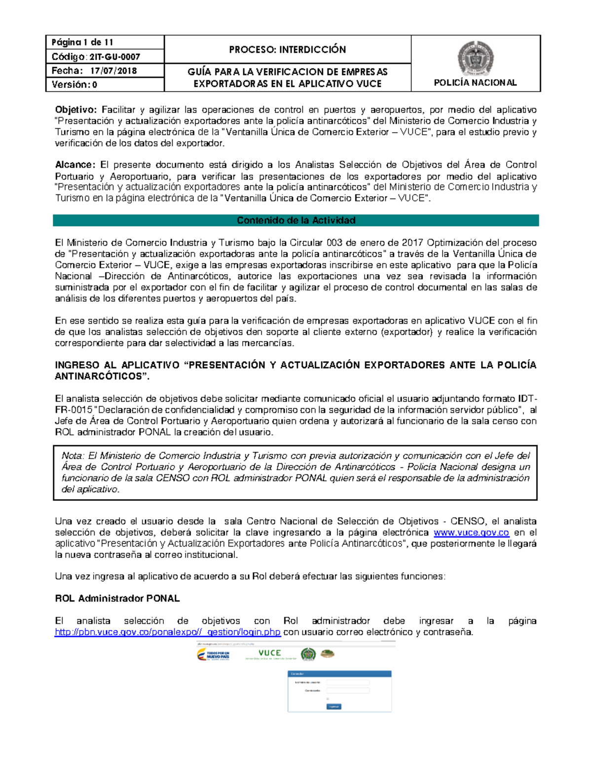 2IT-GU-0007 GUÍA PARA LA Verificacion DE Empresas Exportadoras EN EL Aplicativo VUCE - PROCESO ...