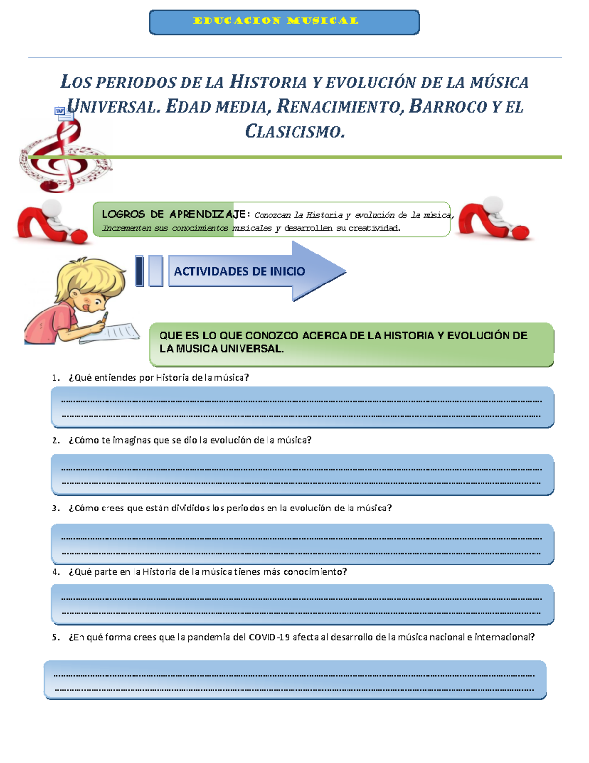 1.- LOS Periodos DE LA Historia Y Evolucion DE LA Musica - EDUCACION ...