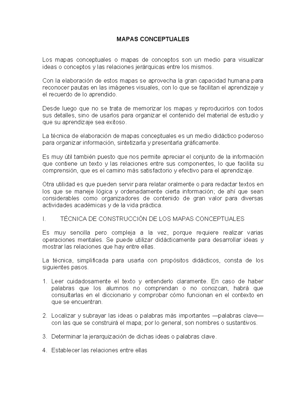 Mapas conceptuales - Doc - MAPAS CONCEPTUALES Los mapas conceptuales o mapas de conceptos son un ...