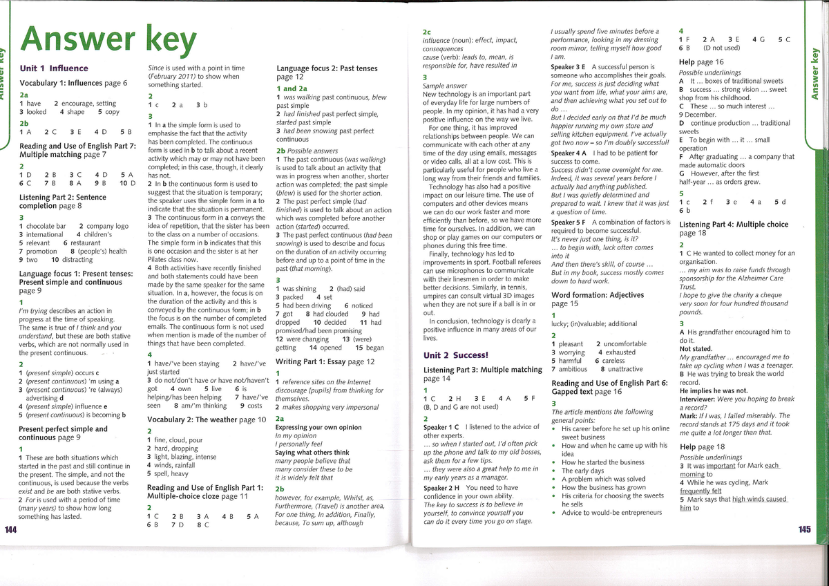 742828172 Straight to First Student Book Answer Key - Answer key 2c ...