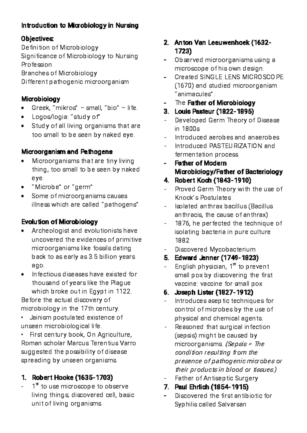 Introduction to Microbiology in Nursing ...