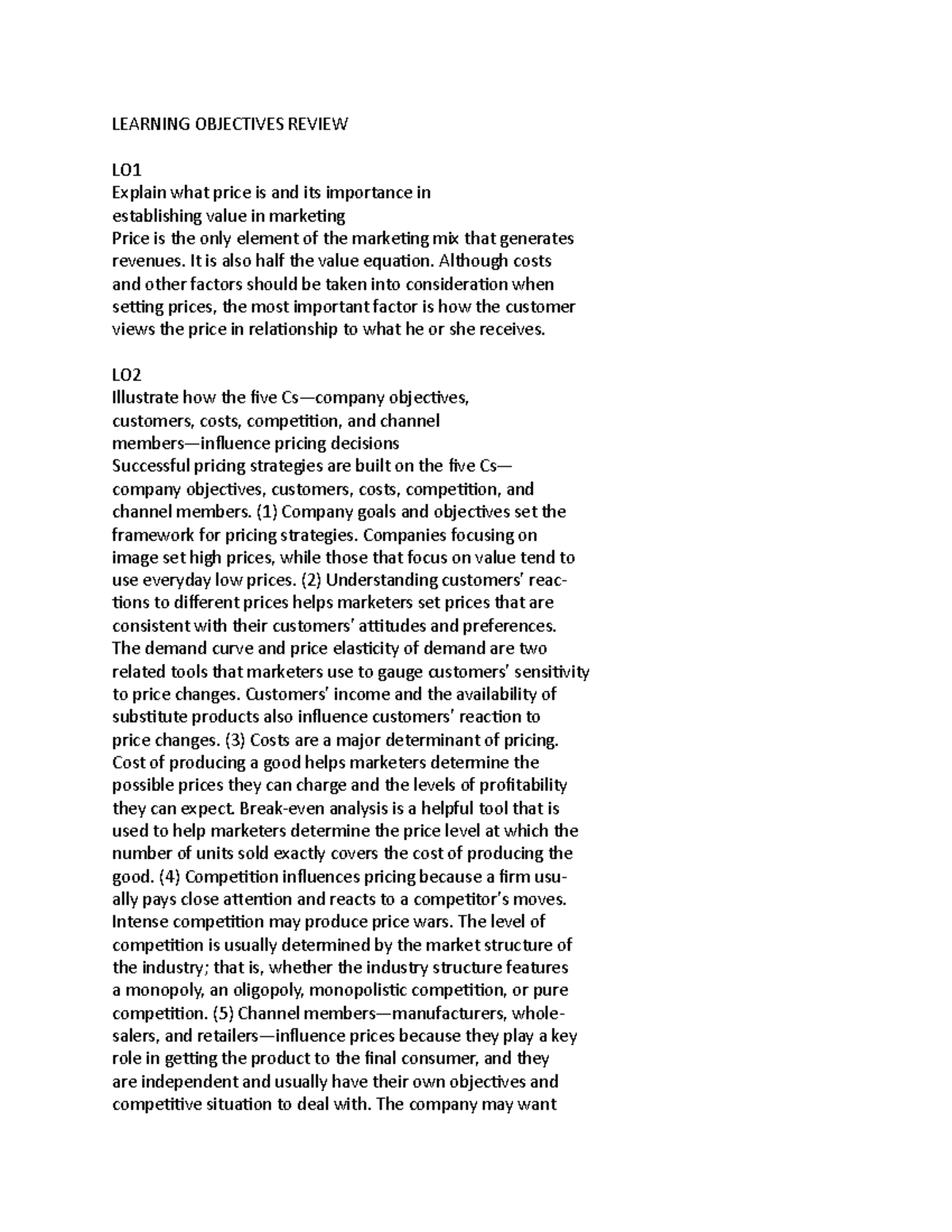 Learning Objectives Review 12 - LEARNING OBJECTIVES REVIEW LO Explain ...