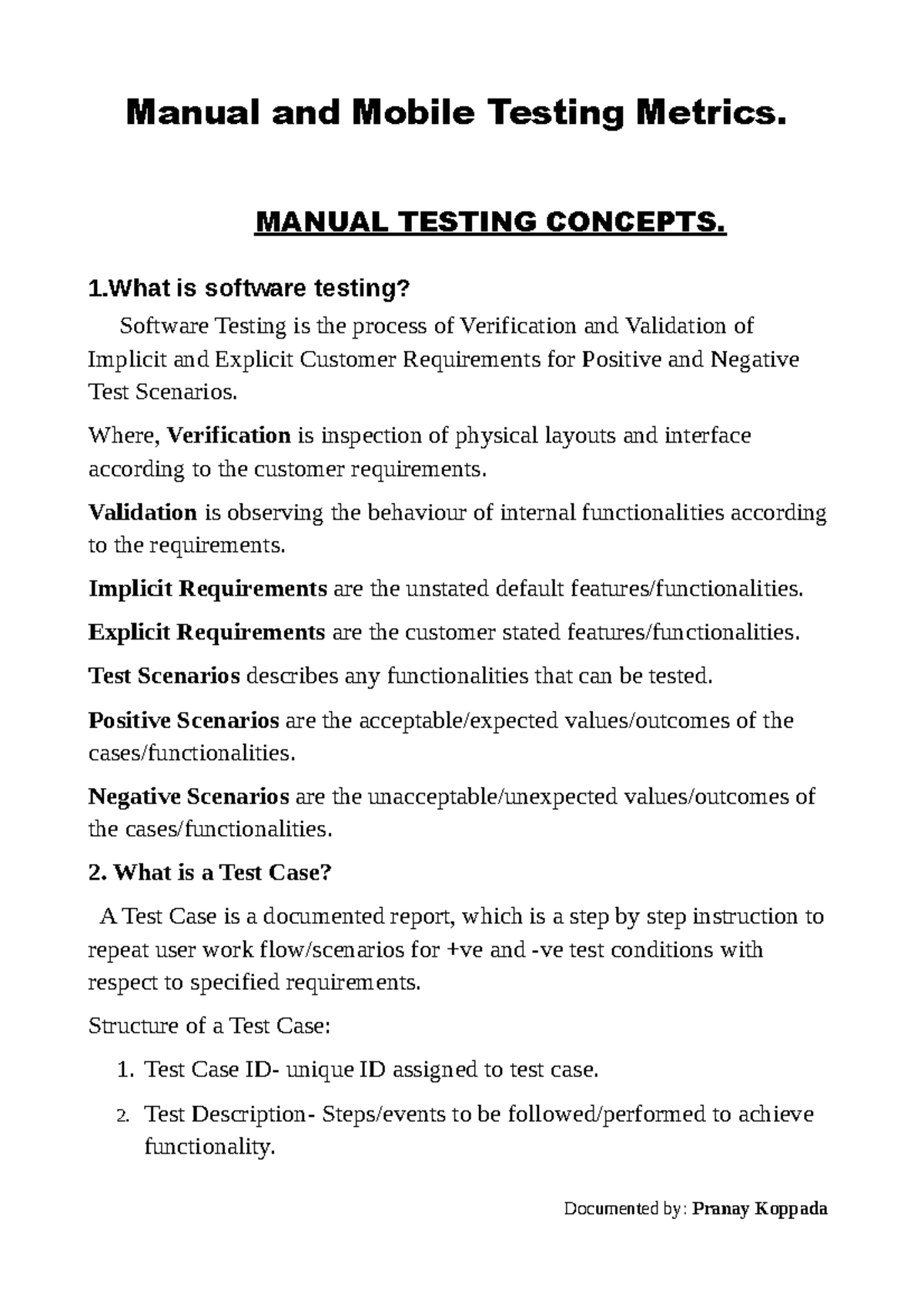 Testing concepts - NAAAAAAAAAAAAAA - MANUAL TESTING CONCEPTS. 1 is ...