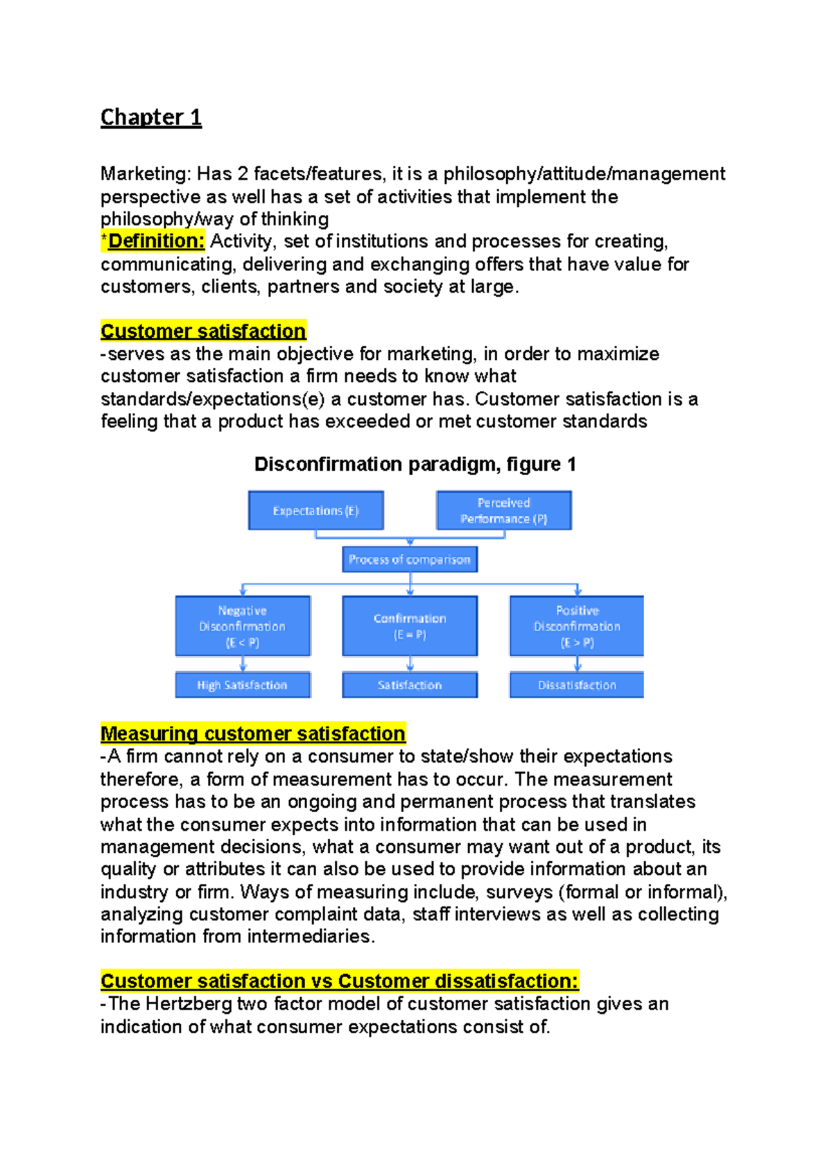 Chapter 1-marketing summary - Chapter 1 Marketing: Has 2 facets ...
