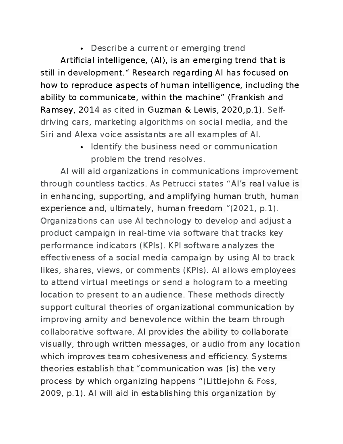 5-3 discussion - Describe a current or emerging trend Artificial ...