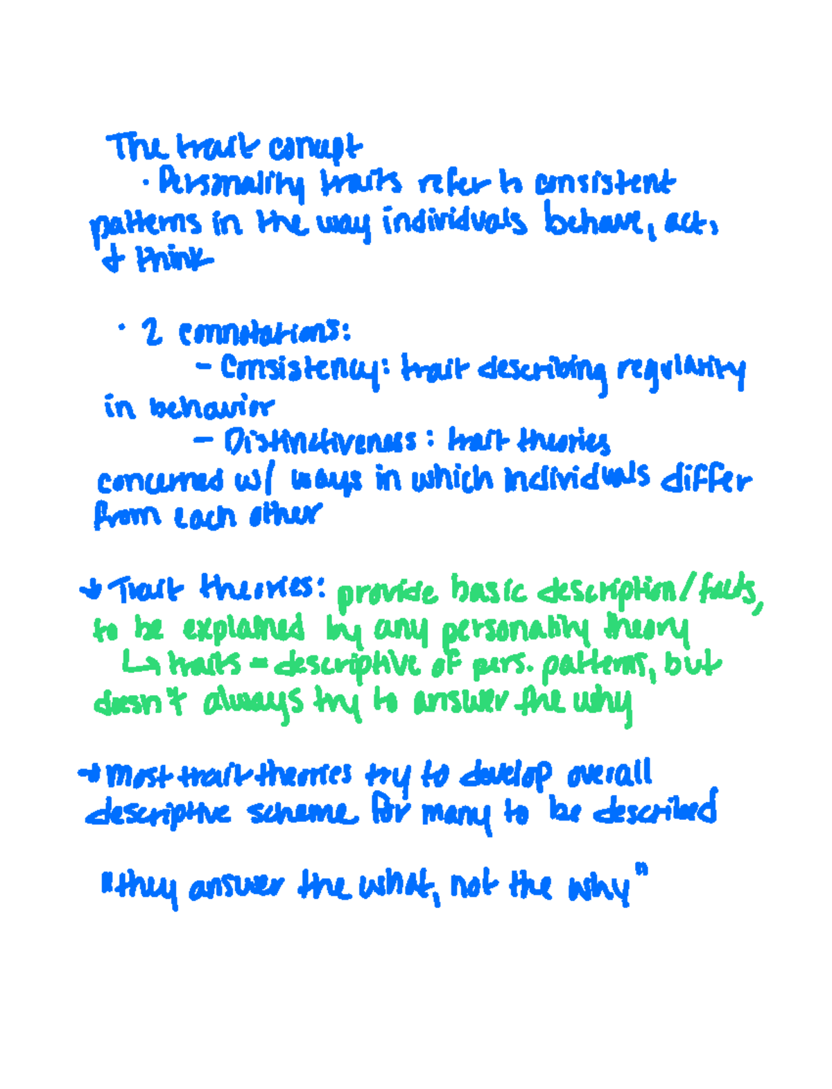 Modern Trait Theory - The trait concept Personality traits refer to ...