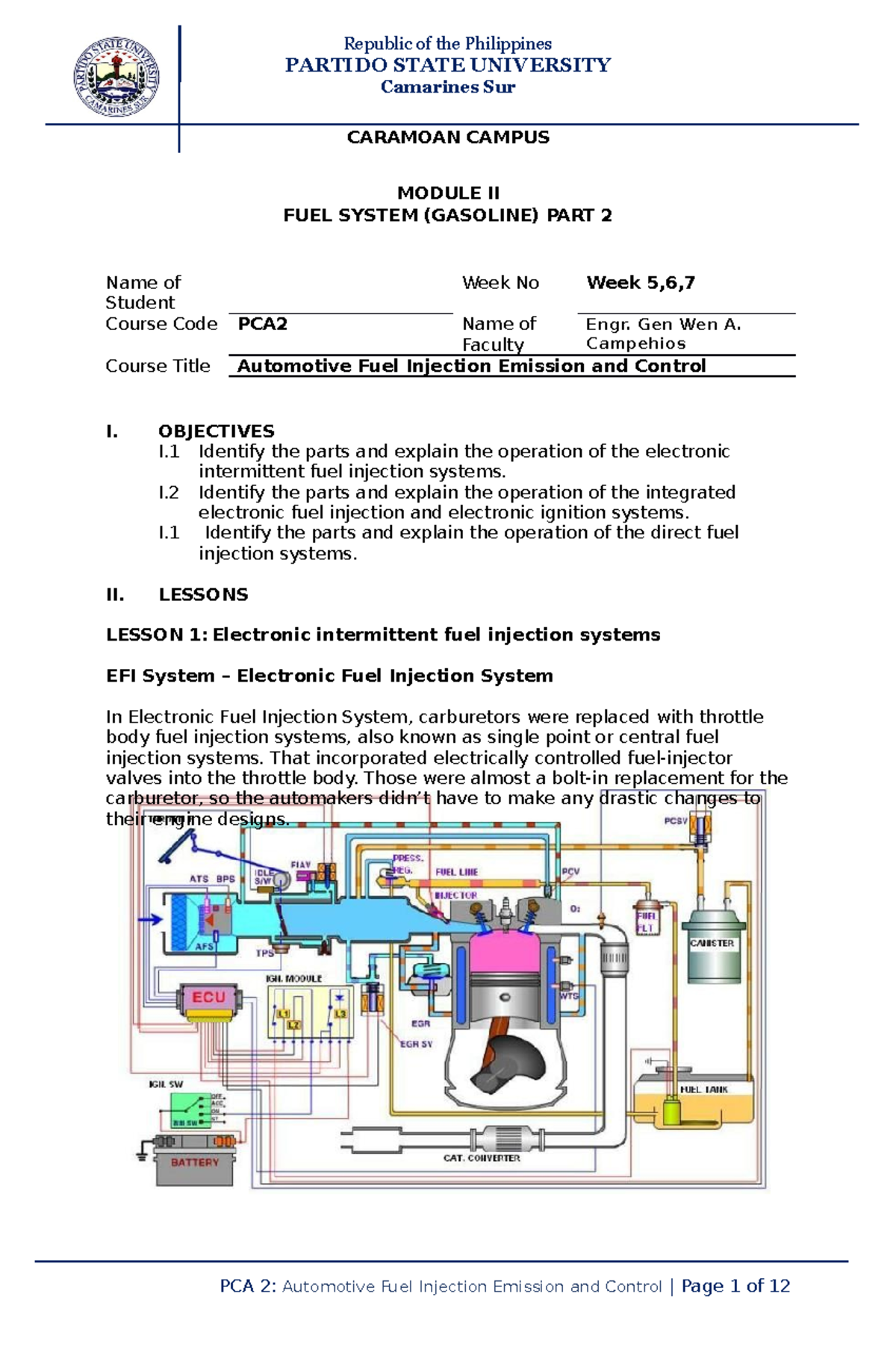 Module 2 - Fuel System (Gasoline) Part 2 - CARAMOAN CAMPUS MODULE II ...