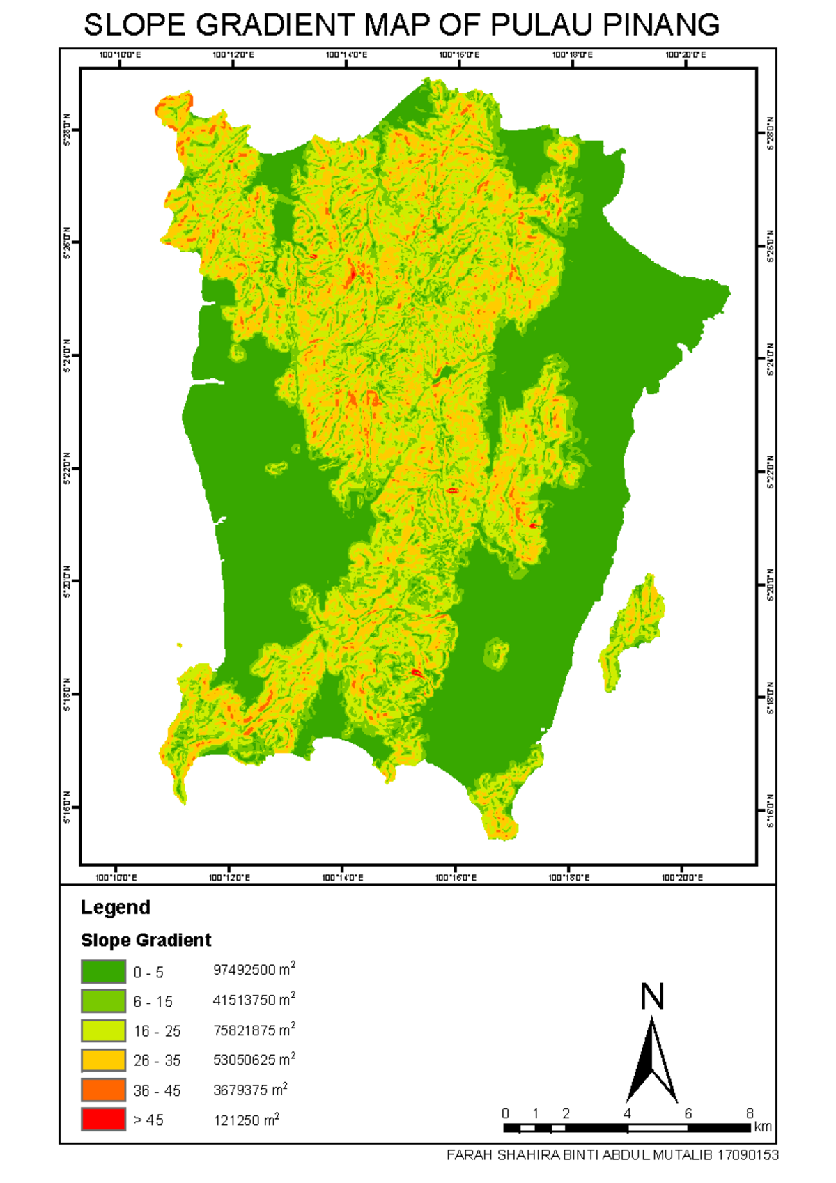 Slope Gradient Map - ####### 100°20'0"E ####### 100°20'0"E ####### 100 ...