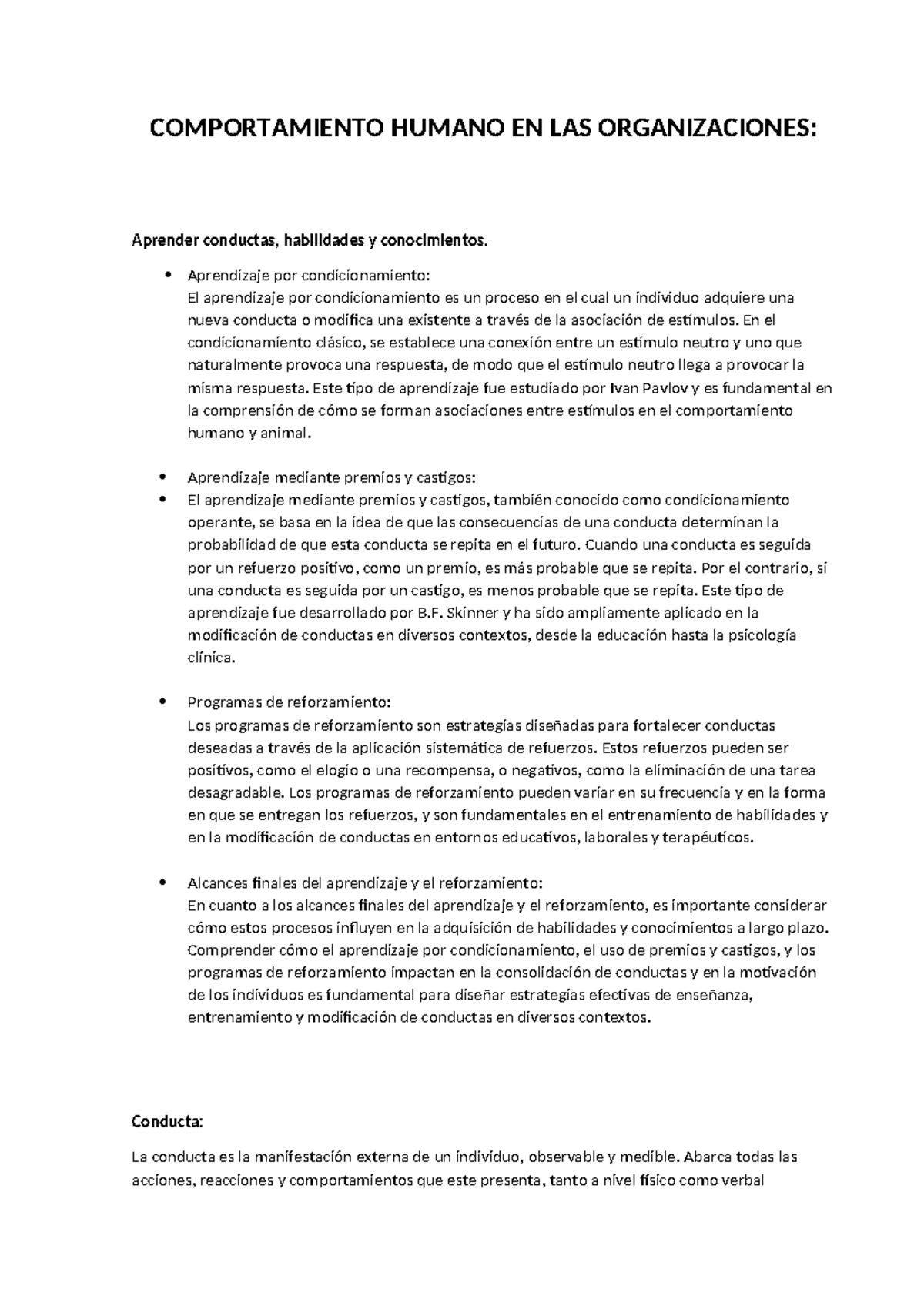 Comportamiento Humano EN LAS Organizaciones - COMPORTAMIENTO HUMANO EN LAS ORGANIZACIONES ...