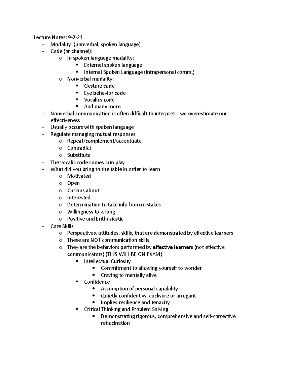 COM 105 Lecture Notes 9 2 21 Lecture Notes 9 2 Modality nonverbal com-105-lecture-notes-9-2-21-lecture-notes-9-2-modality-nonverbal