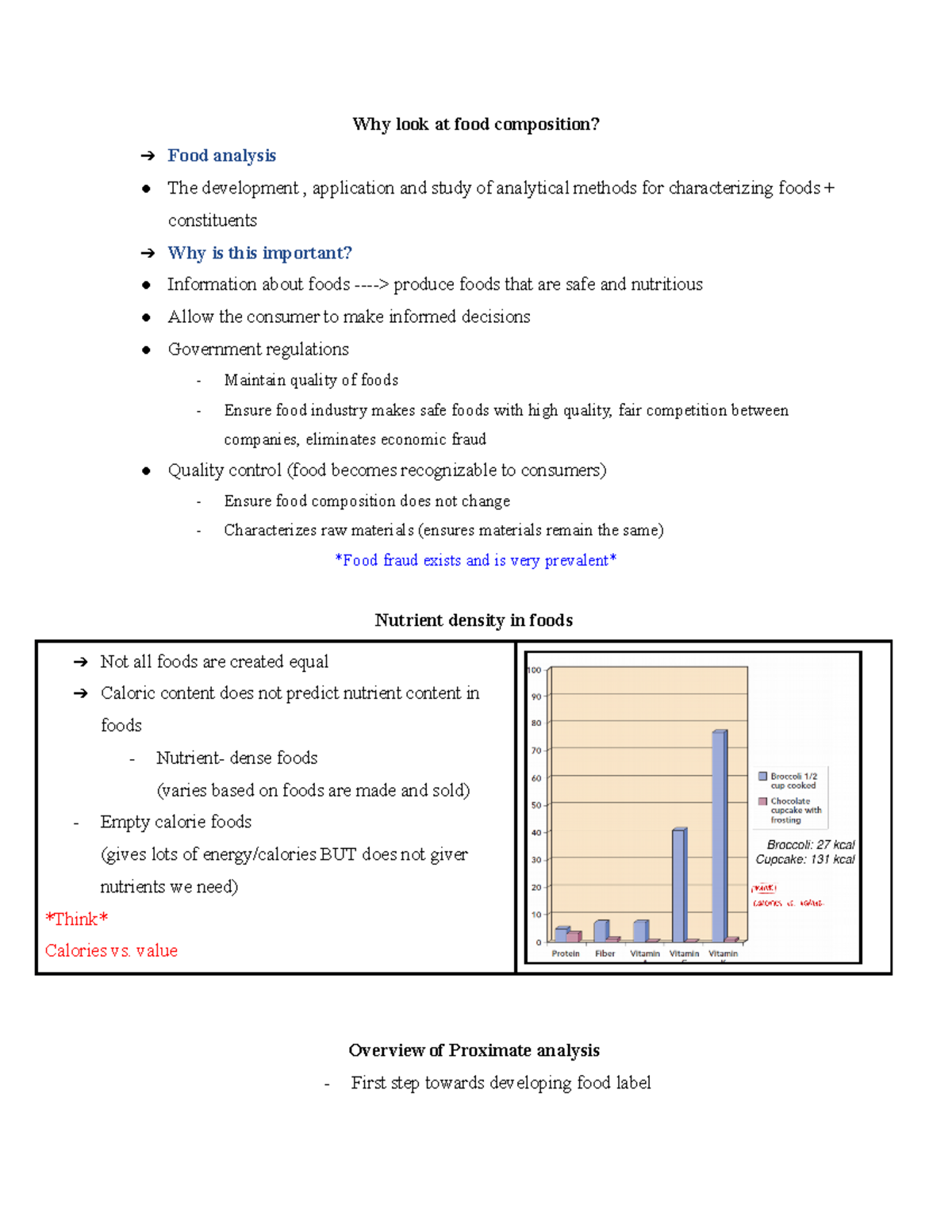 Lecture 2- Proximate analysis - Why look at food composition? Food ...