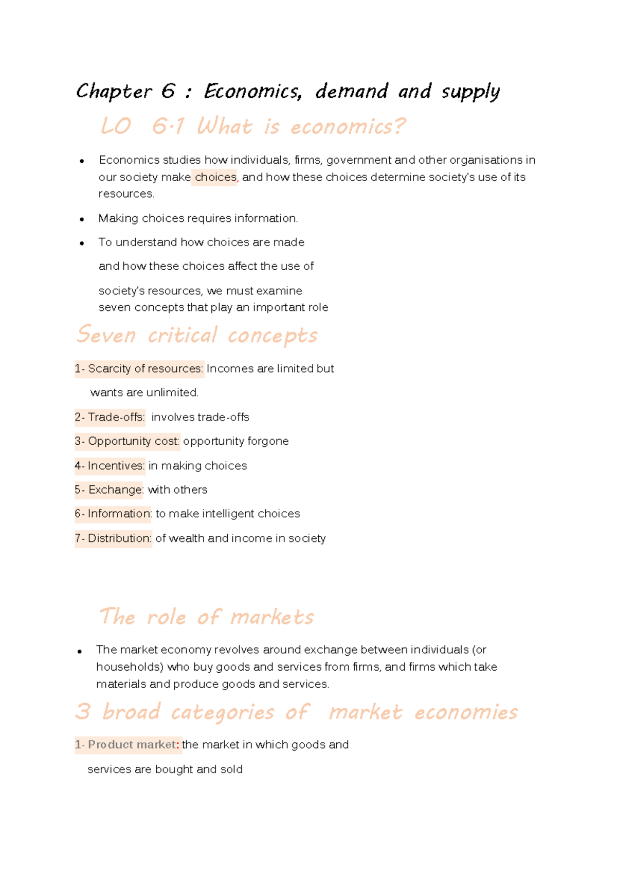 Chapter 6 - Chapter 6 : Economics, demand and supply LO 6 What is ...