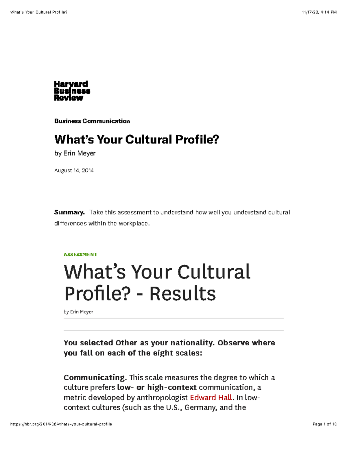 What’s Your Cultural Profile - Business Communication What’s Your ...
