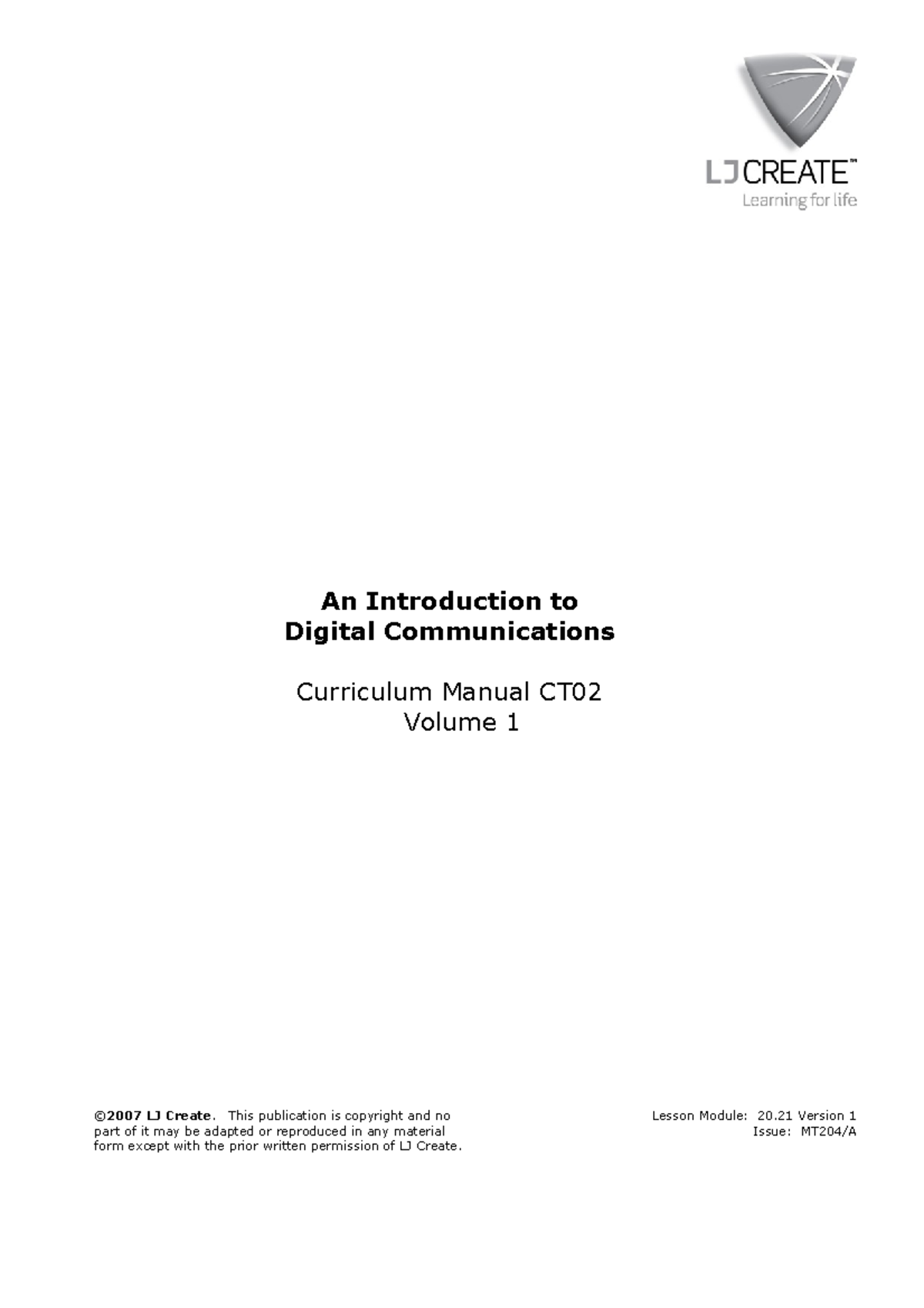 An Introduction to Digital Communications Curriculum ... - LJ Create ...