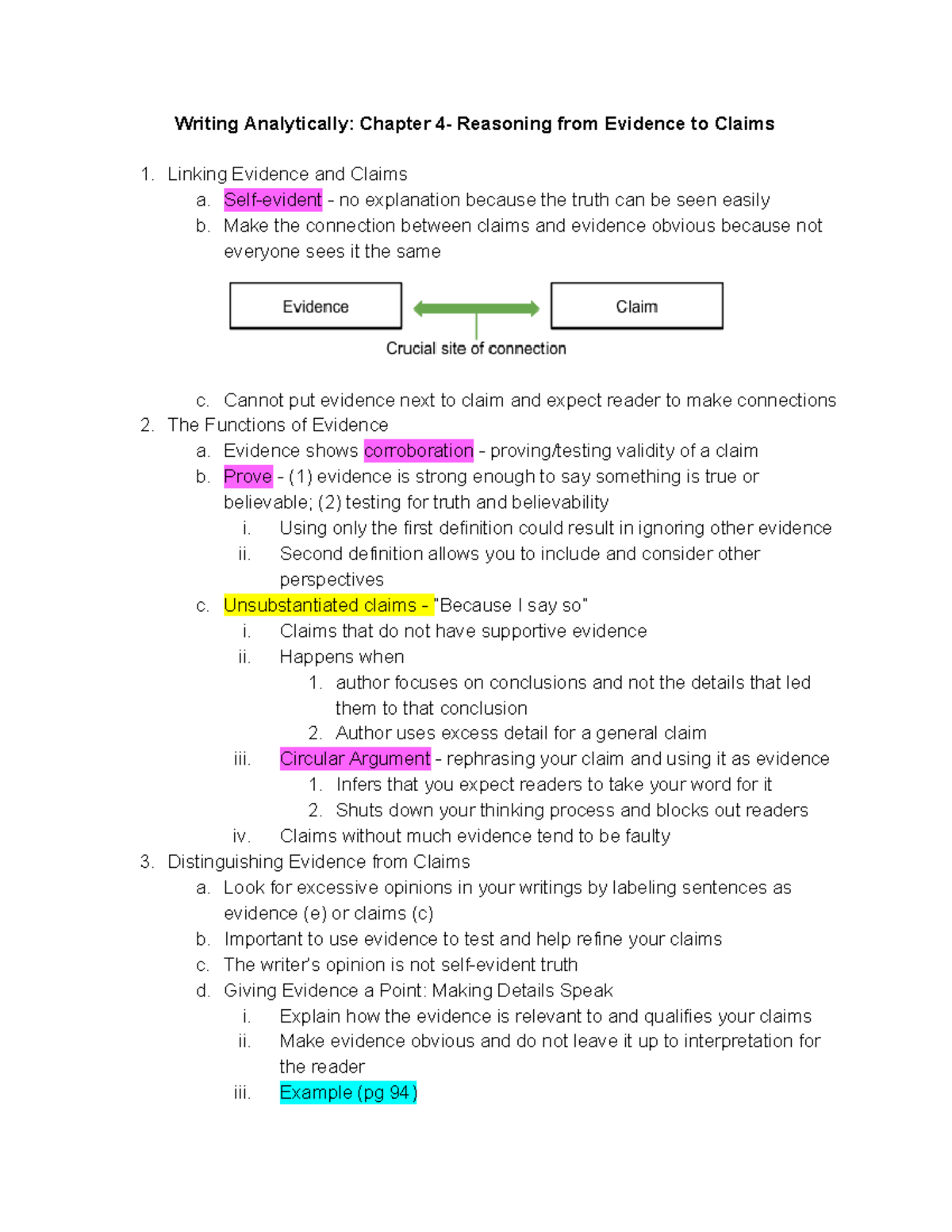 Wrtiting Analytically Chapter 4 Notes Writing Analytically Chapter Reasoning From Evidence