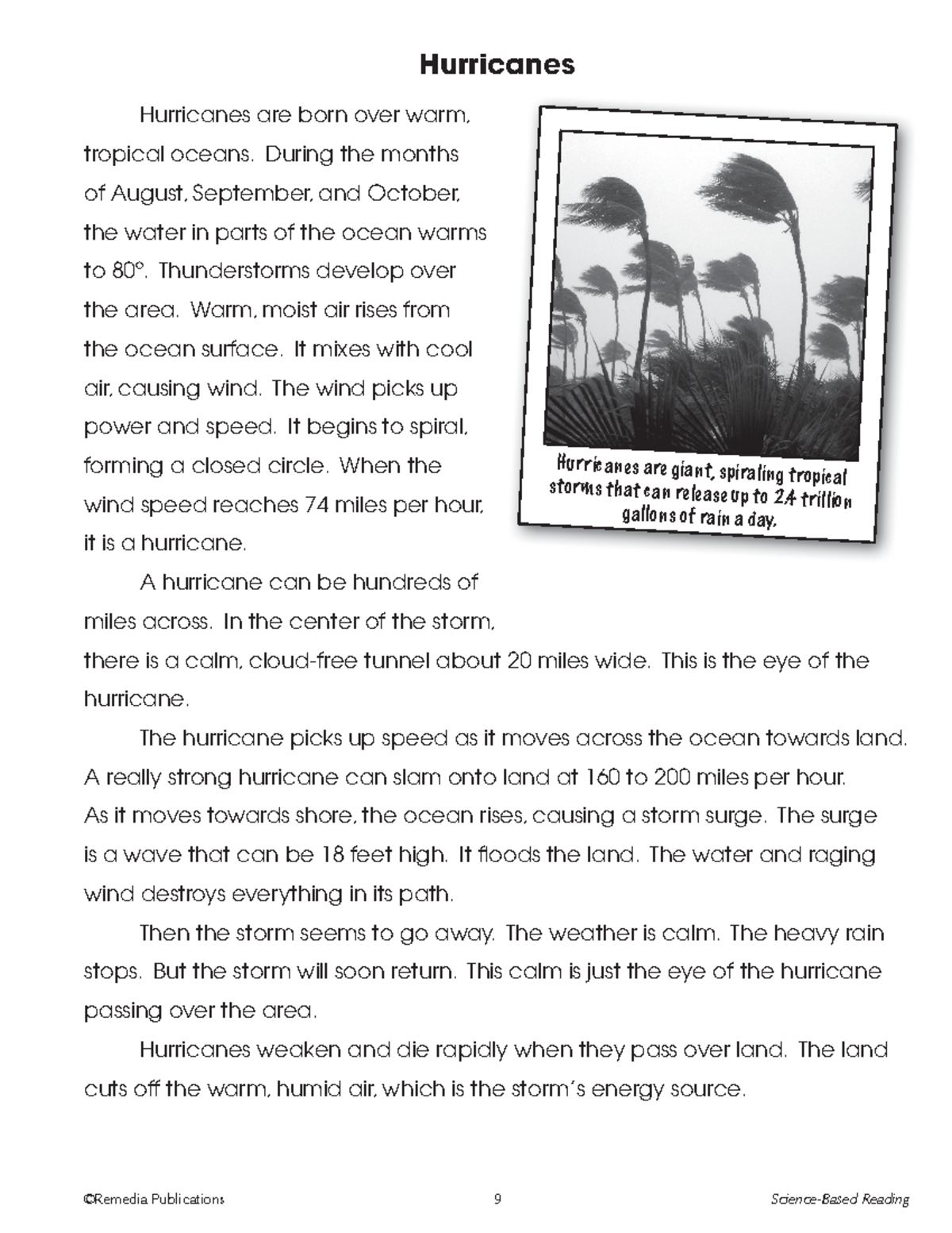 Copy of 1. Hurricanes Reading Freebie - Hurricanes are born over warm ...
