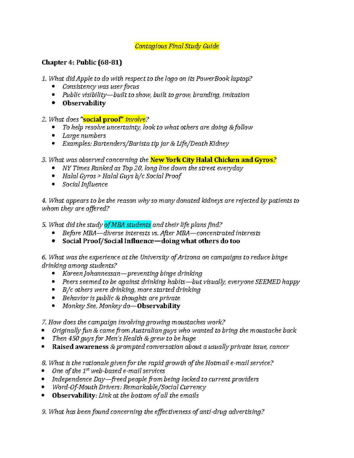 Contagious Final Study Guide - Contagious Final Study Guide Chapter 4 ...