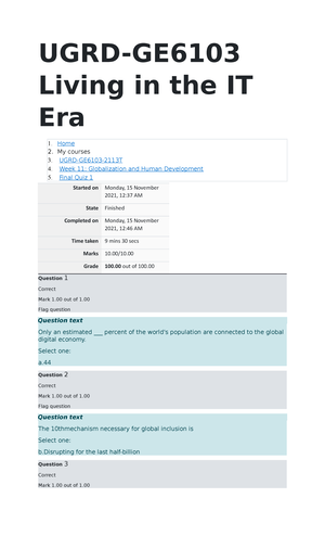 answer for quizes database - Database Management - Studocu