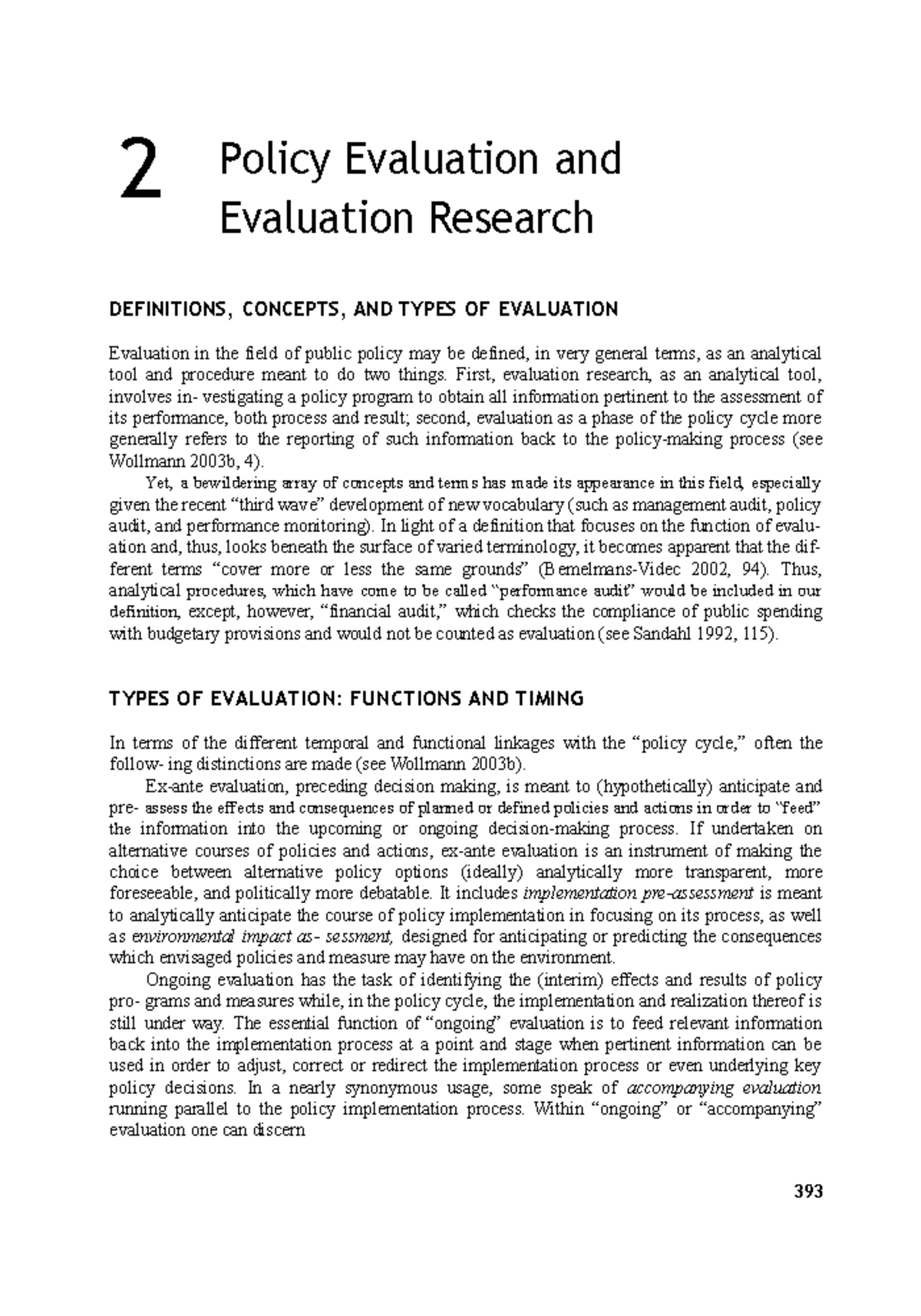 Policy Evaluation and Evaluation Research - Policy Evaluation and Evaluation Research ...